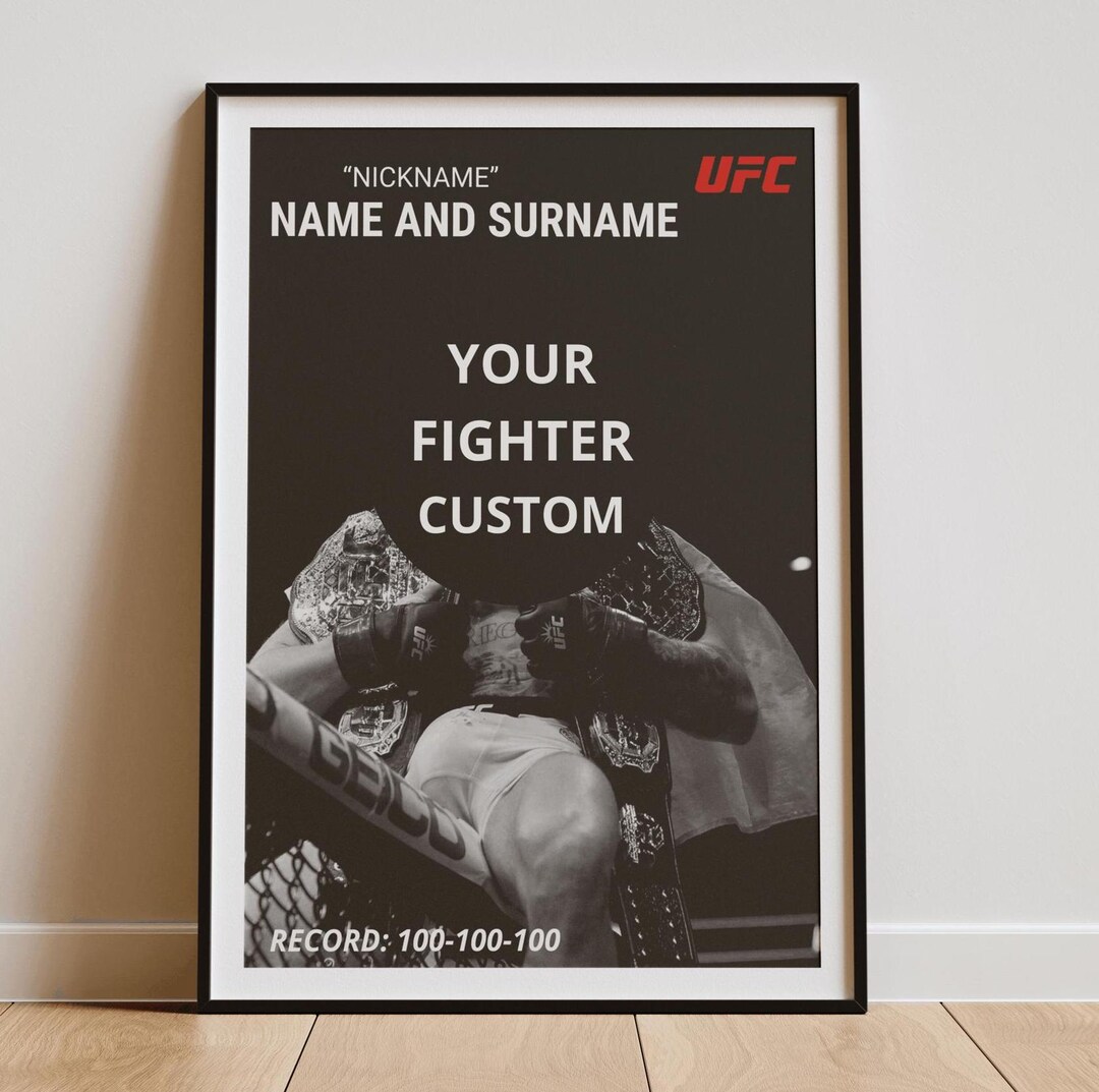 Custom UFC Poster "choose Your Fighter" With Photos, Stats, and More ...