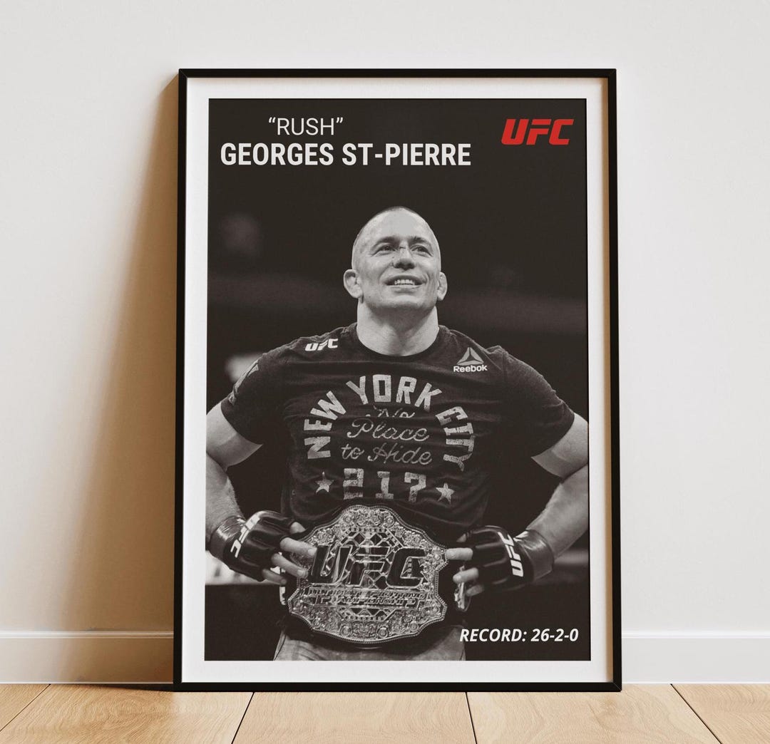 Georges Saint Pierre Rush UFC Digital Poster, Personalized MMA Art ...