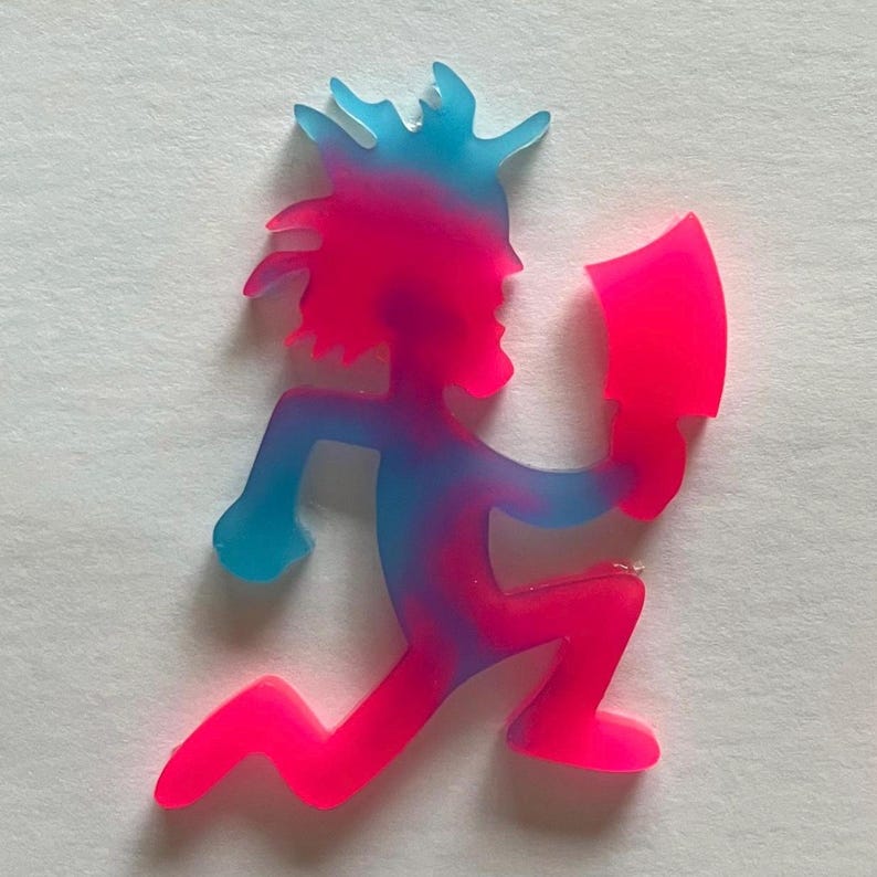 2 1/2” Juggalo Glow-in-the-dark Charm Necklace or Magnet – Multiple Colors! Juggalos! Made With ...