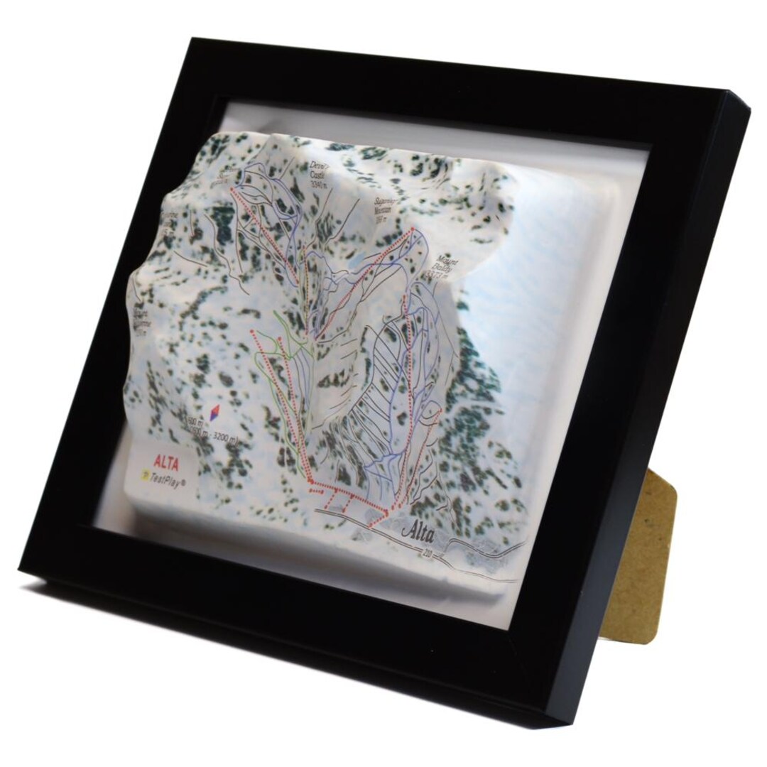 Alta 3D Model, Ski Resort, 3D Map, 3D Ski Art Decor, Ski Memorabilia ...