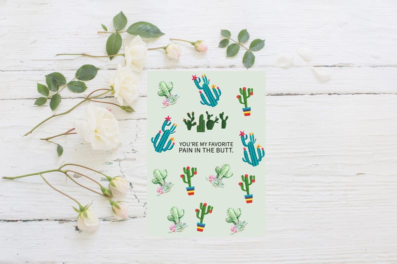 Funny Cactus Love Card Printable – Digital Download for Him or Her ...