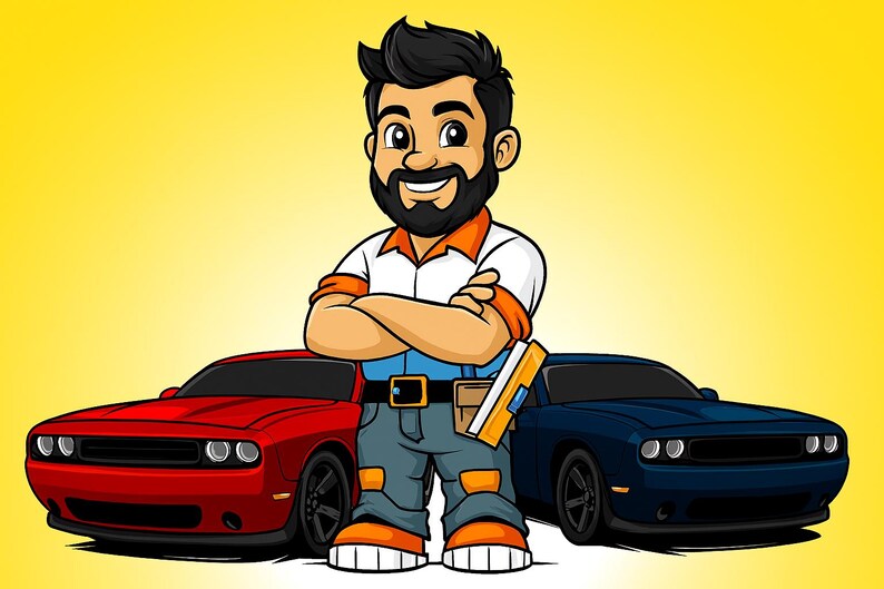 Custom Cartoon Portrait: Logo & Branding PNG Clipart (digital Download ...