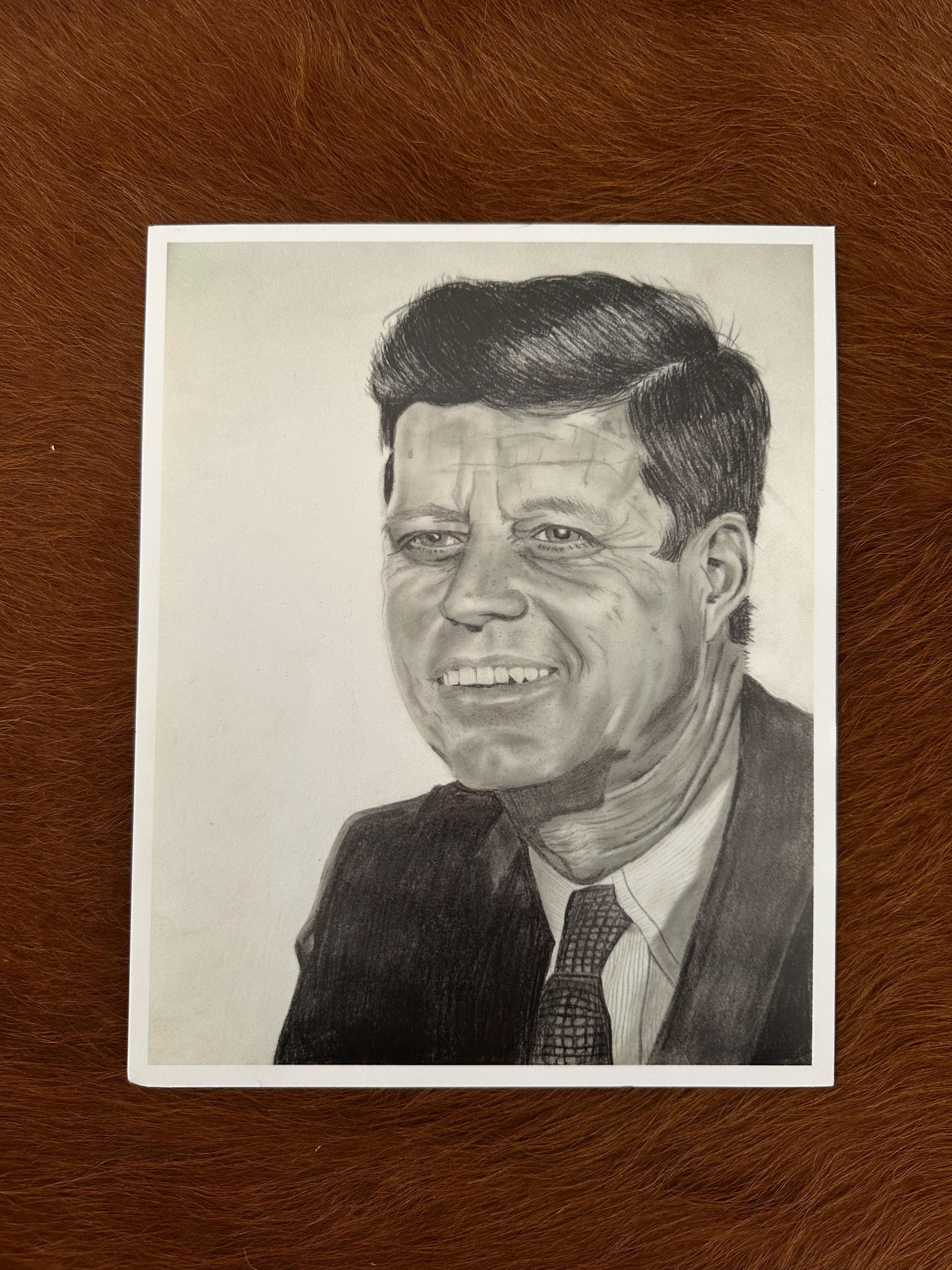 John F Kennedy Drawing by Alexis XJ - Etsy