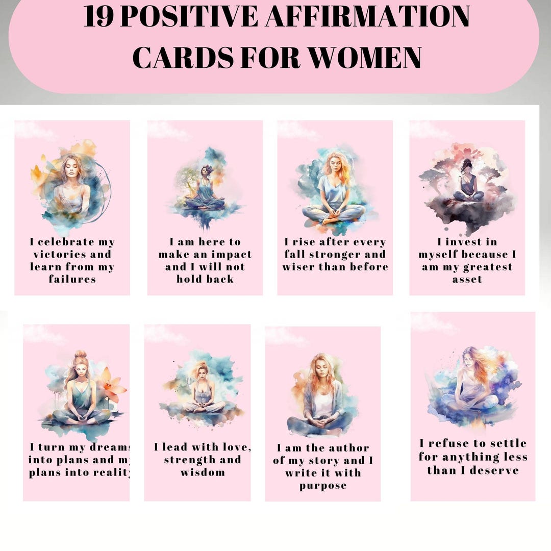 Women's Day Affirmation Cards,printable Positive Quotes for Women ...