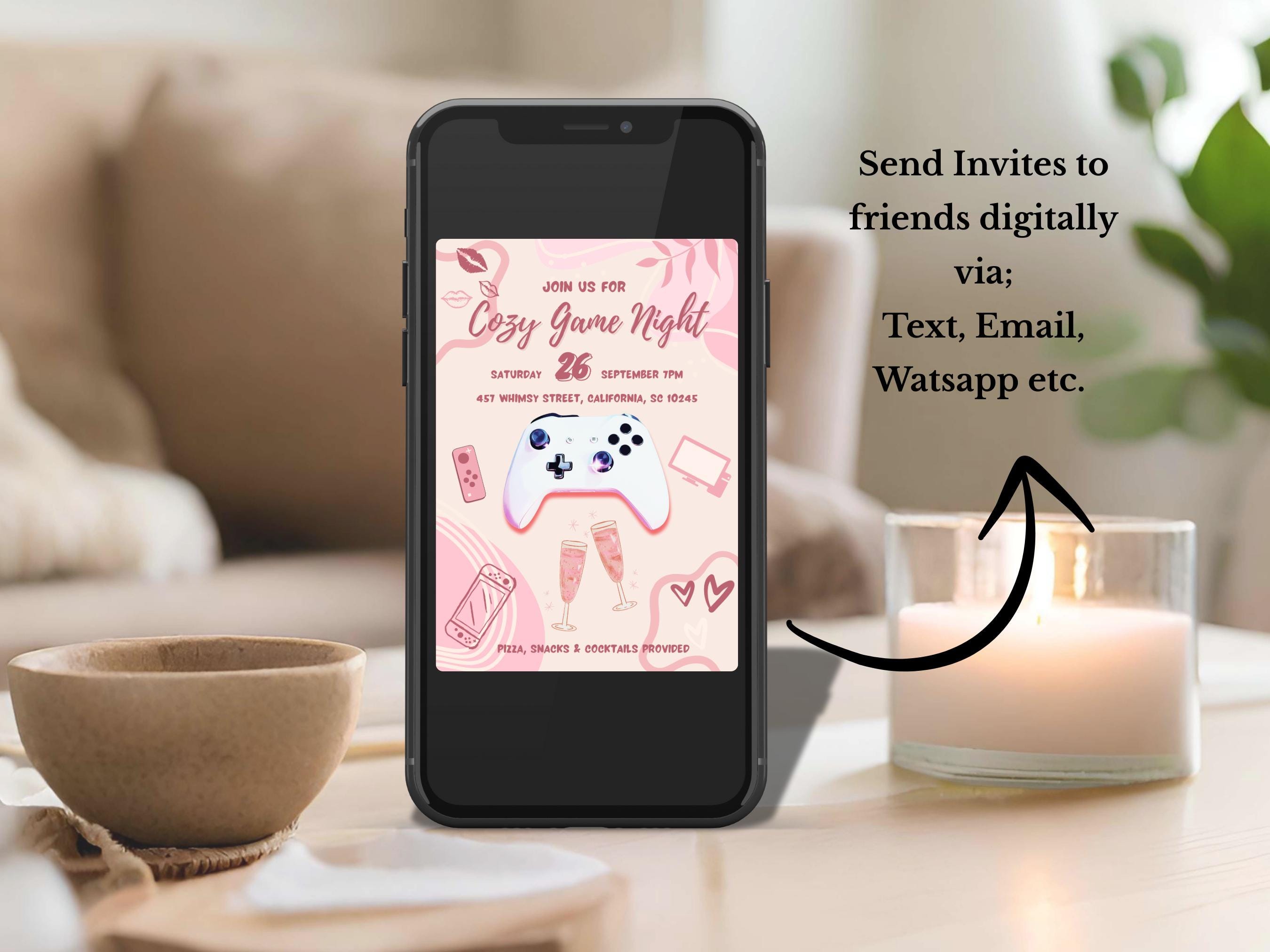 Cozy Game Night Invitation, Game Night Flyer, Digital Game Night ...