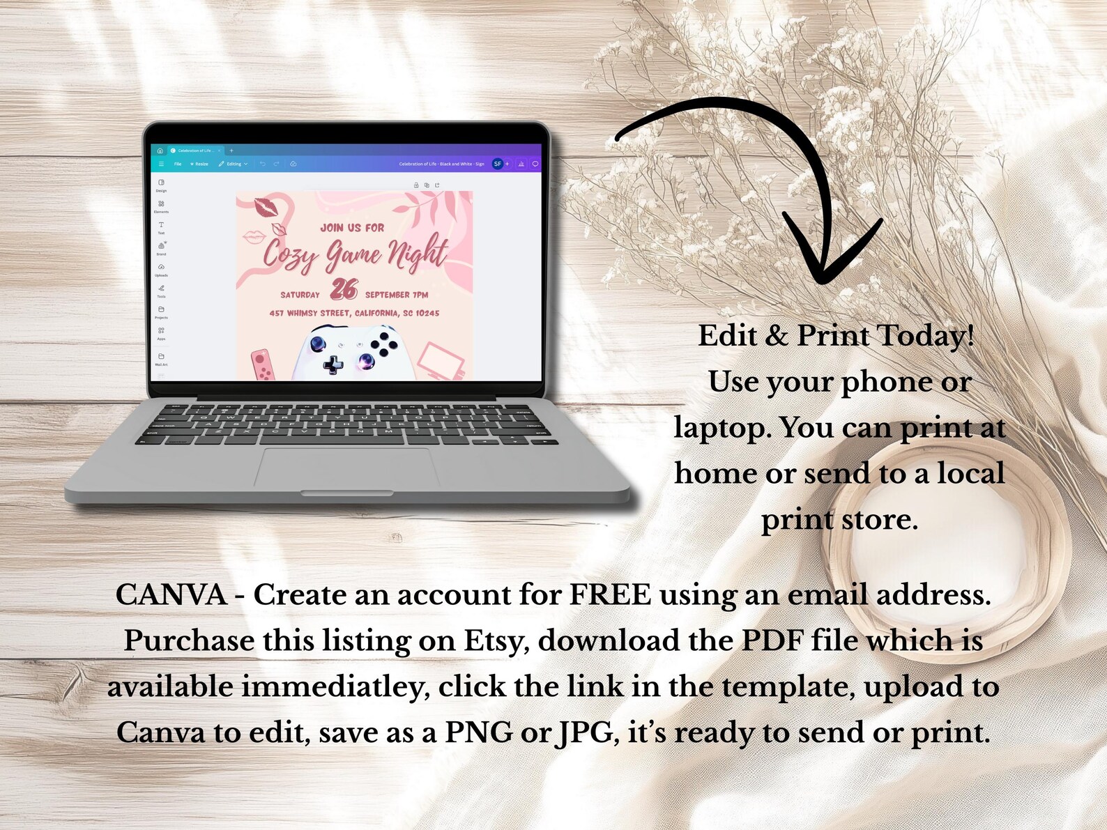 Cozy Game Night Invitation, Game Night Flyer, Digital Game Night ...