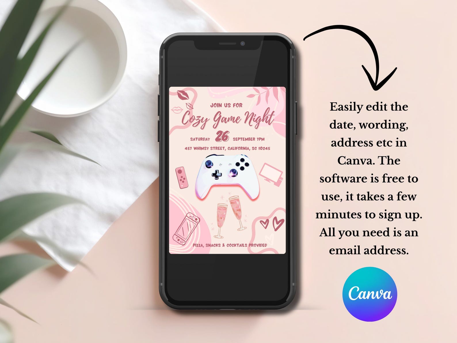 Cozy Game Night Invitation, Game Night Flyer, Digital Game Night ...