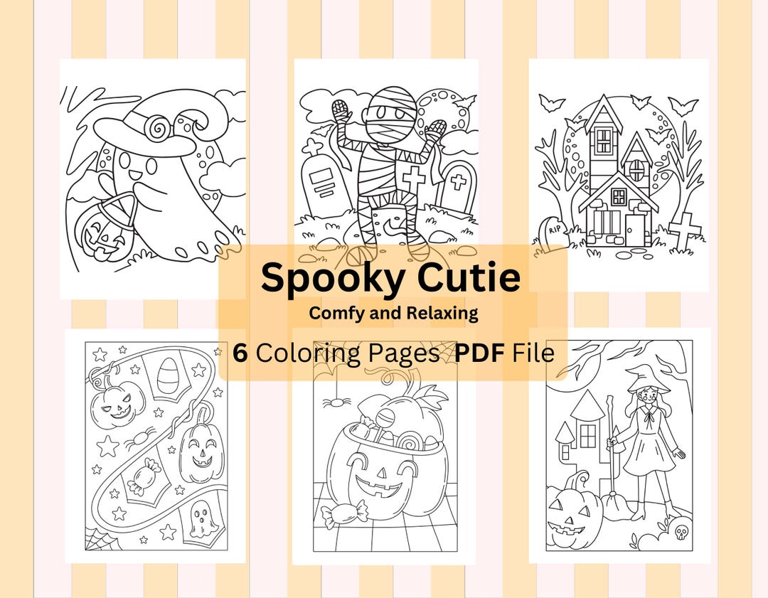 Spooky Cutie: Cozy and Comfy Coloring Pages, Best Coloring Pages for ...