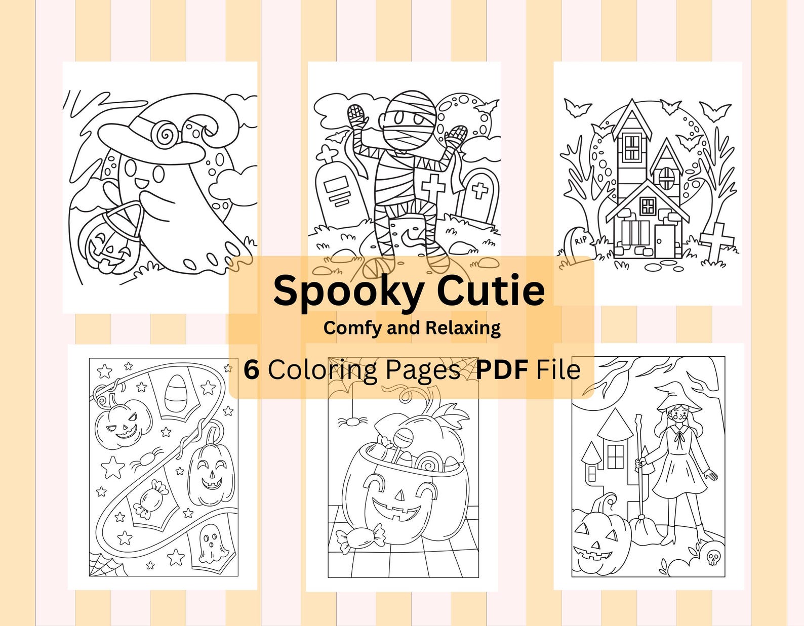 Spooky Cutie: Cozy and Comfy Coloring Pages, Best Coloring Pages for ...