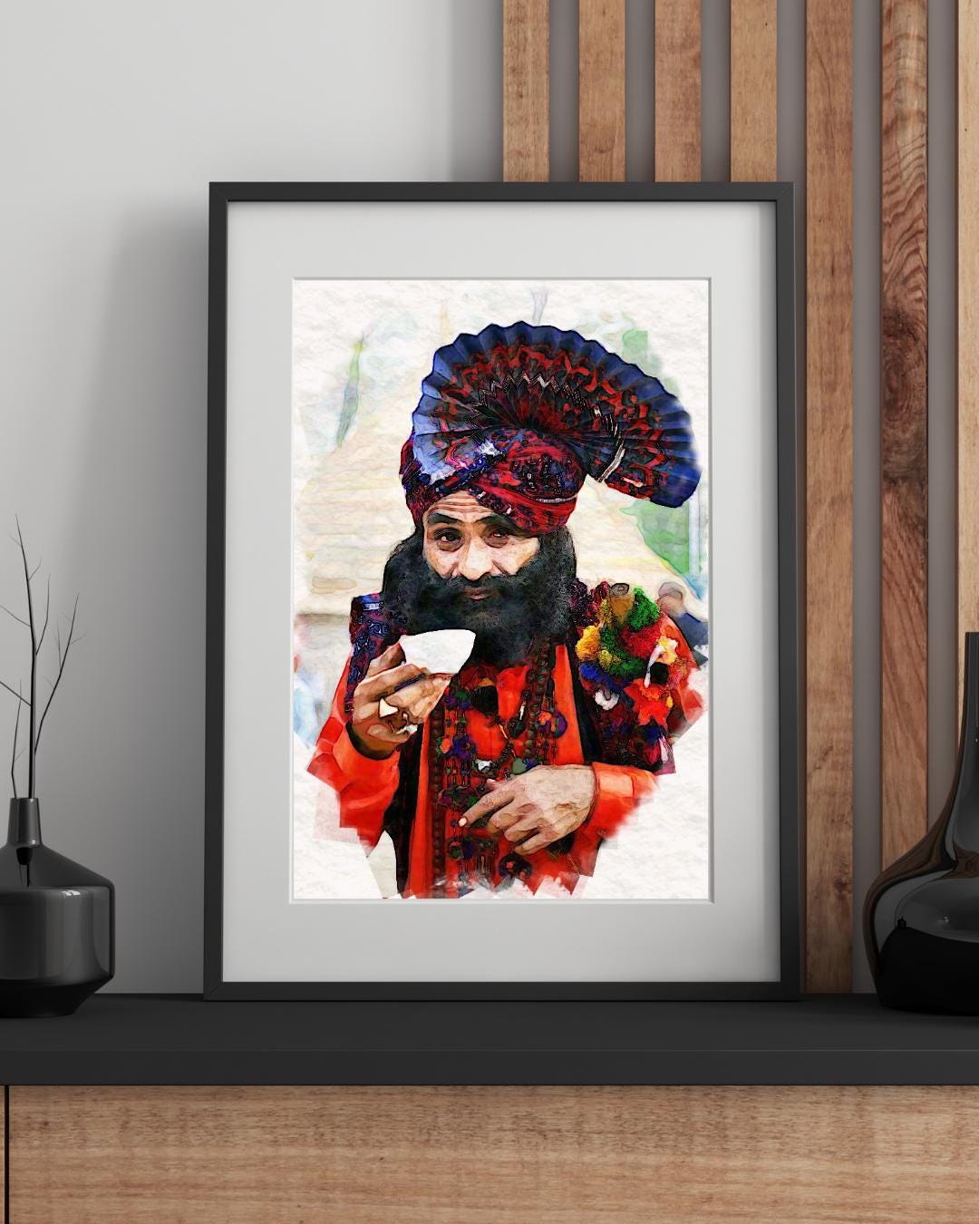 Allan Faqeer Wall Art | Sindhi Sufi Digital Art Print | Traditional ...