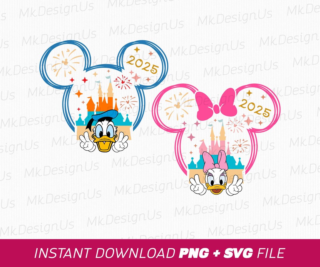 Duck and Miss Duck Svg, Magical Kingdom Svg, 2025 Family Vacation Svg ...