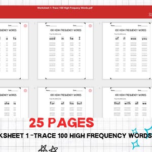 150 Pages High-frequency Words Worksheets | Tracing and Handwriting ...