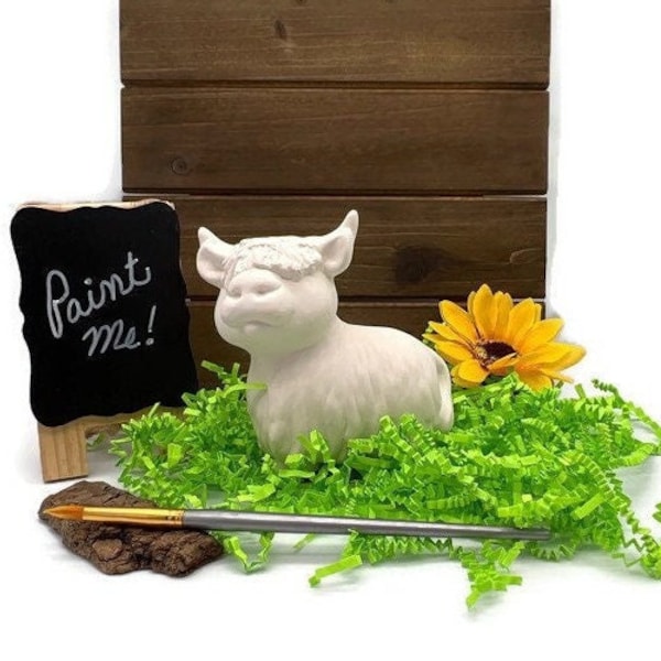Ceramic Bisque Highland Cow - Etsy