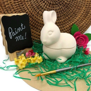 Bunny Rabbit Box, Ceramic Bisque, Ready to Paint Pottery, DIY Arts and ...