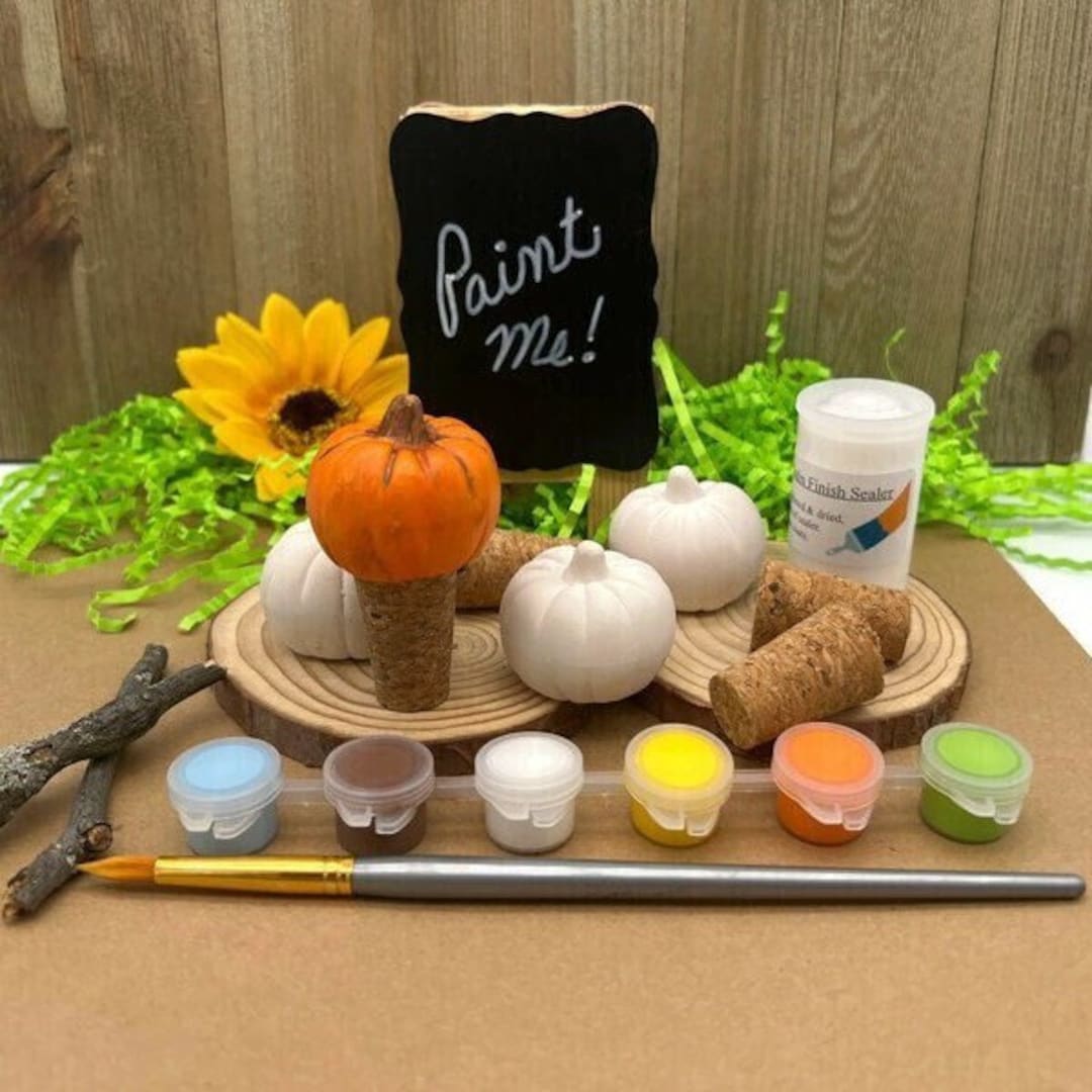 Pumpkin Wine Bottle Stopper Craft Kit, DIY Painting Project - Etsy