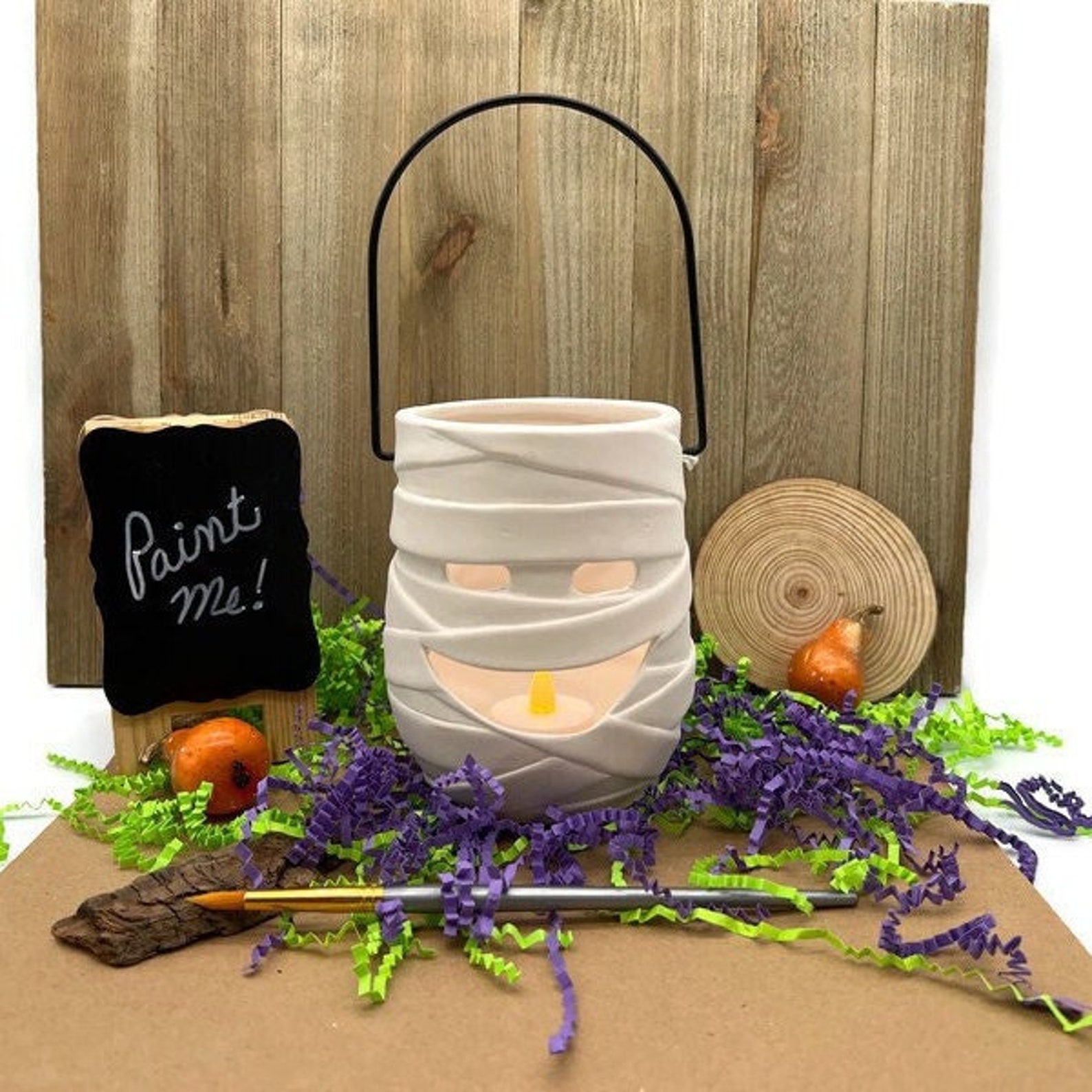 Halloween Mummy Light Up, DIY Craft Project, Unpainted Ceramic Bisque ...