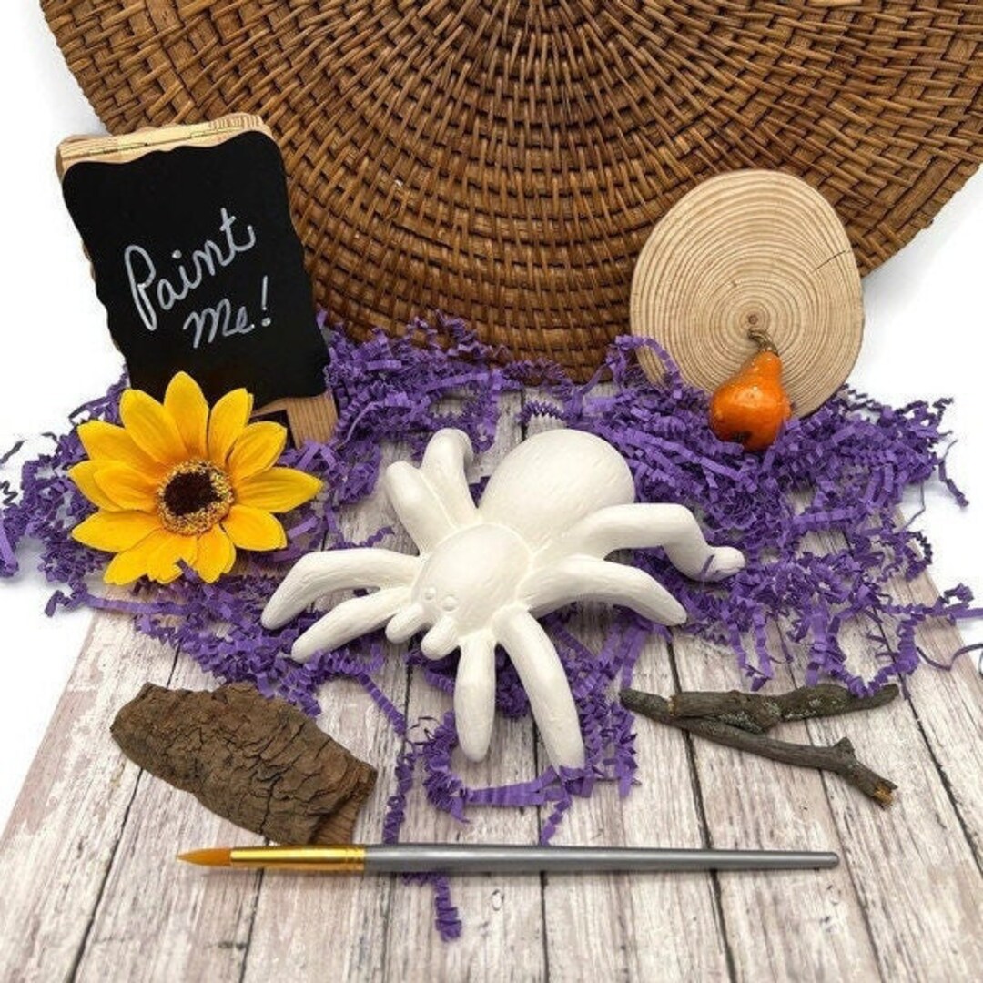 Tarantula Spider, Black Widow, DIY Halloween Craft Project, Blank Ceramic Bisque, Ready to Paint ...