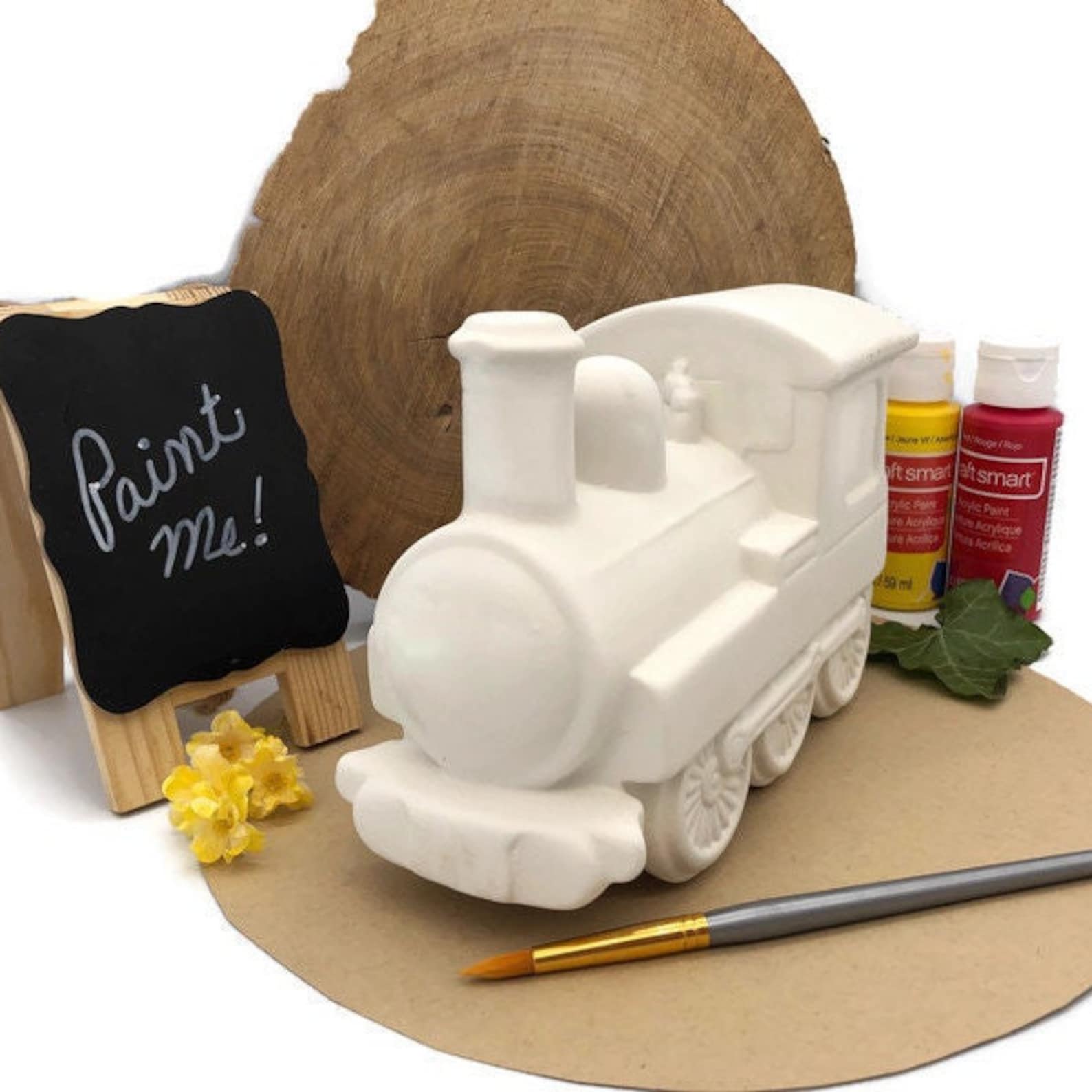 Train Coin Bank, Ceramic Bisque, Ready to Paint Pottery, DIY Art ...