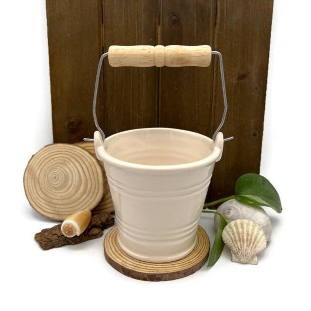 Ceramic Beach Pail - Soft White Finish - Etsy