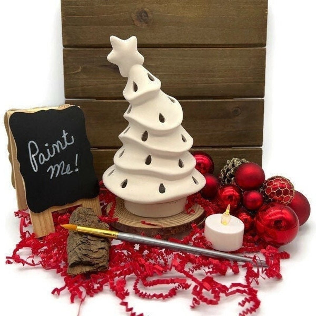 Christmas Tree Votive Holder, Whimsical Holiday Tree, Ceramic Blank, DIY Craft - Etsy
