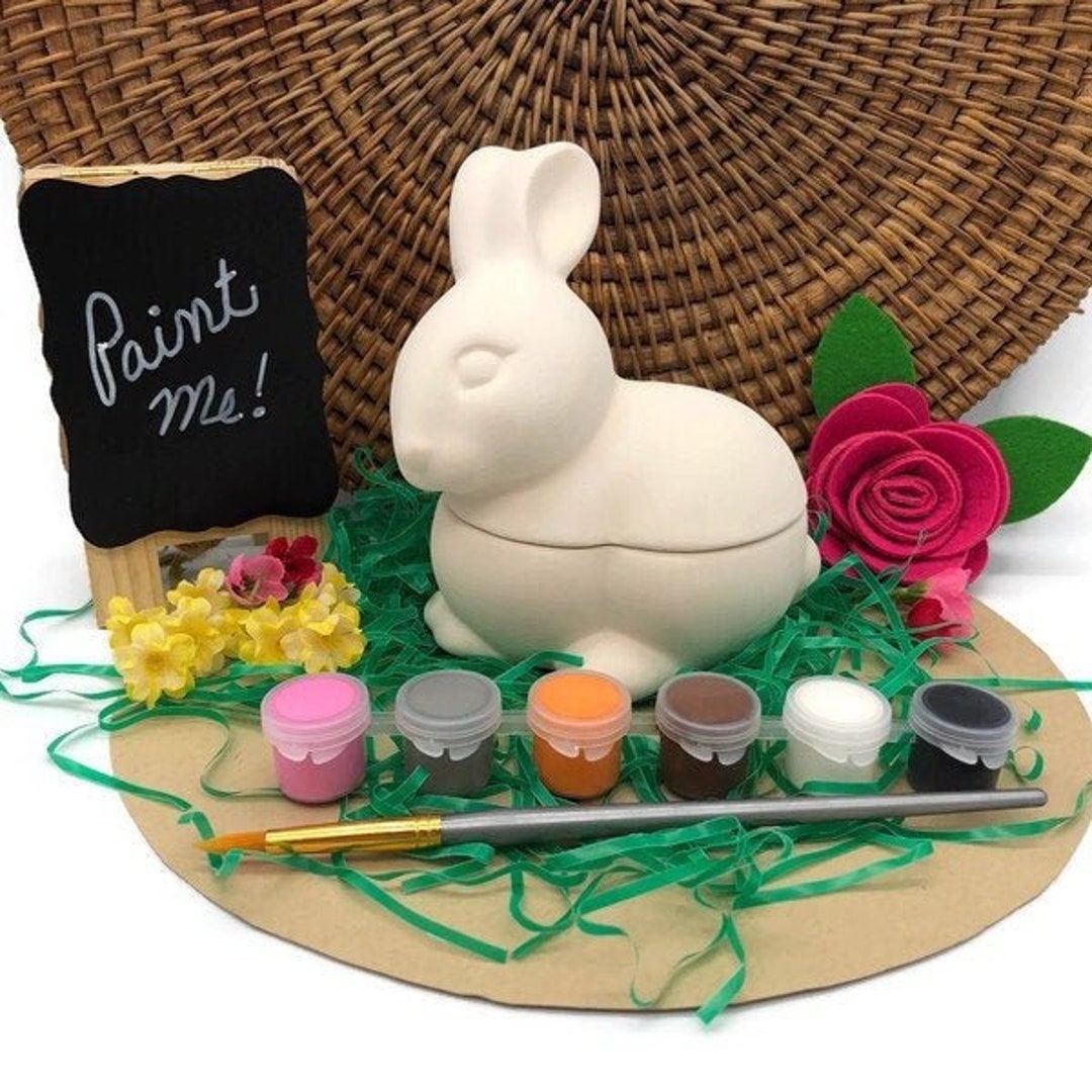 Bunny Rabbit Jewelry Box Craft Kit With Acrylic Paint Set - Etsy
