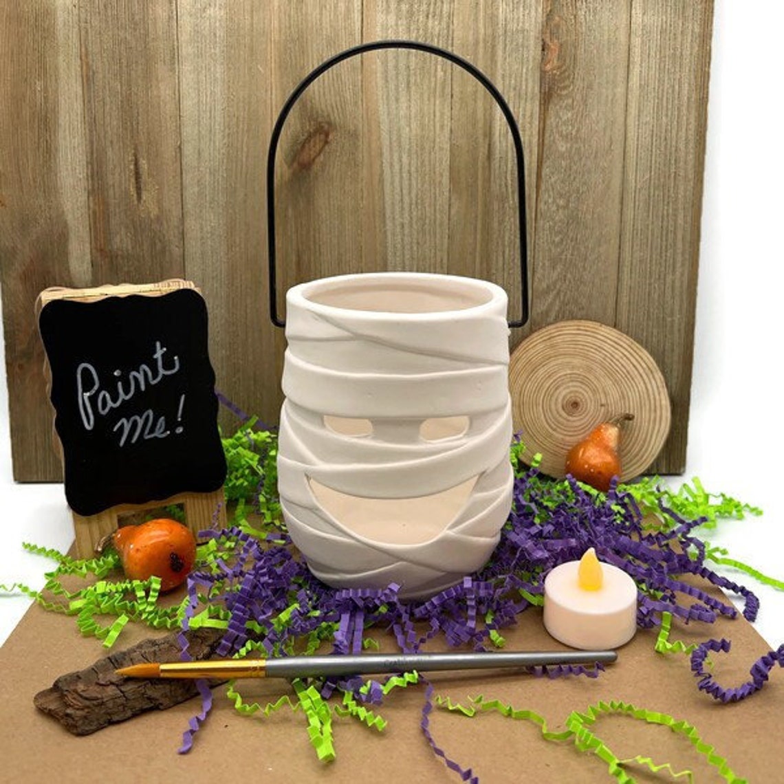 Halloween Mummy Light Up, DIY Craft Project, Unpainted Ceramic Bisque ...