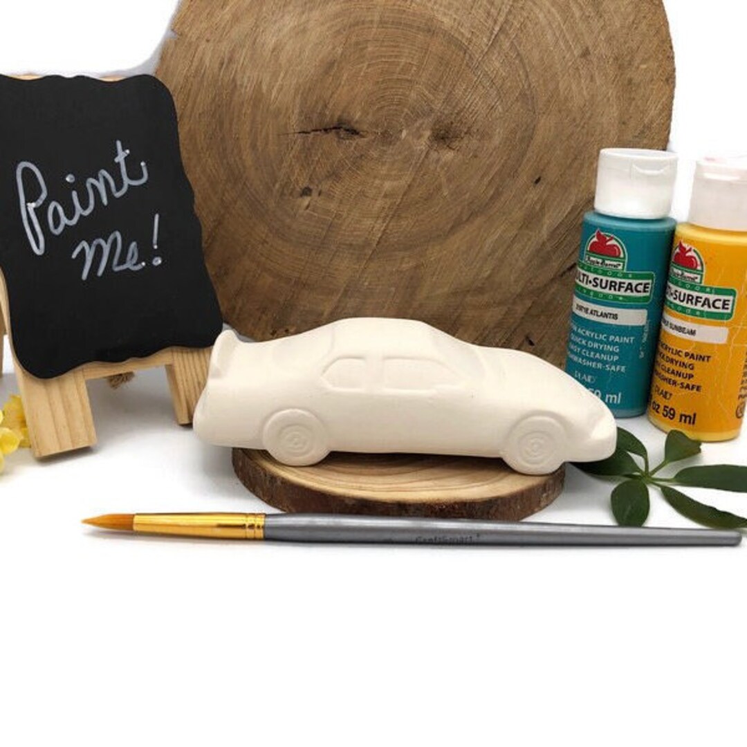 Sports Car Automobile, Ready to Paint Small Vehicle, Unpainted Ceramic ...