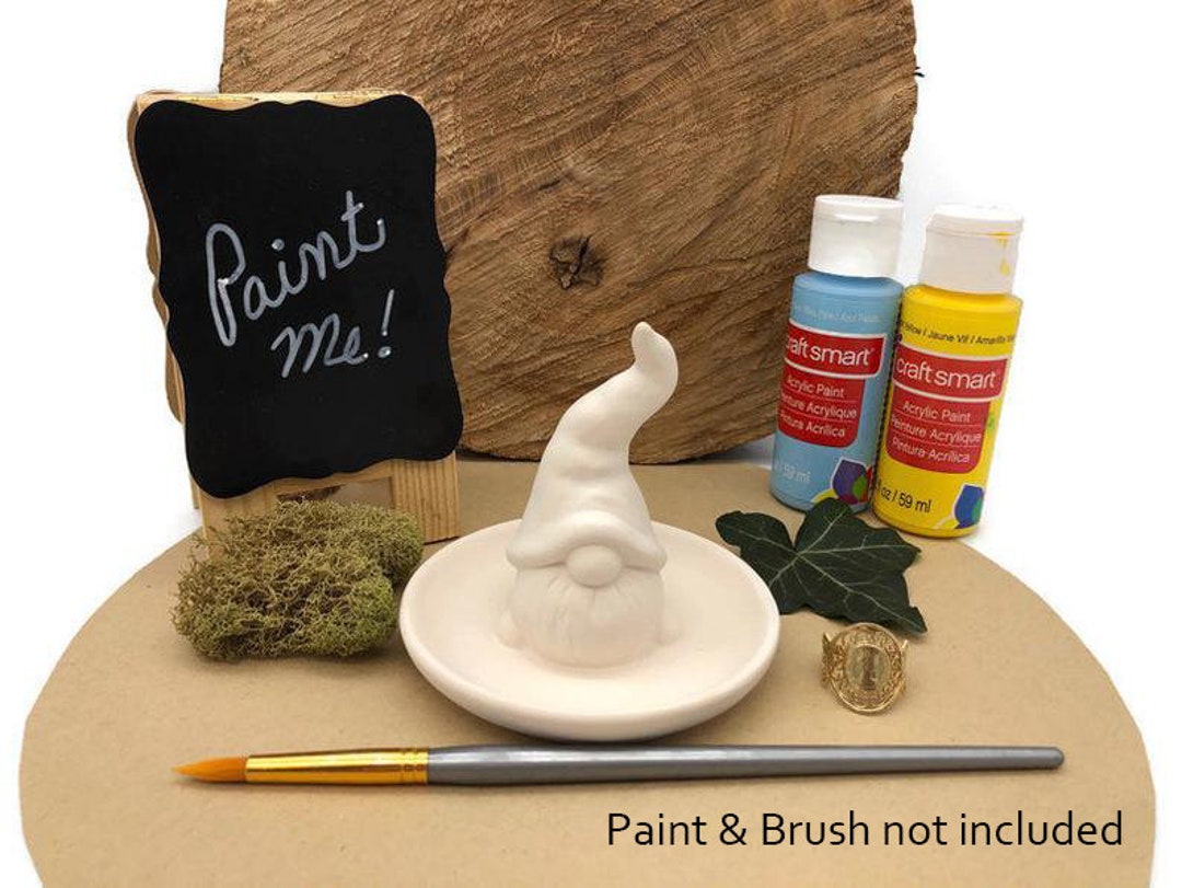 Gnome Ring Holder, Unpainted Ceramic Bisque Blank, Ready to Paint ...