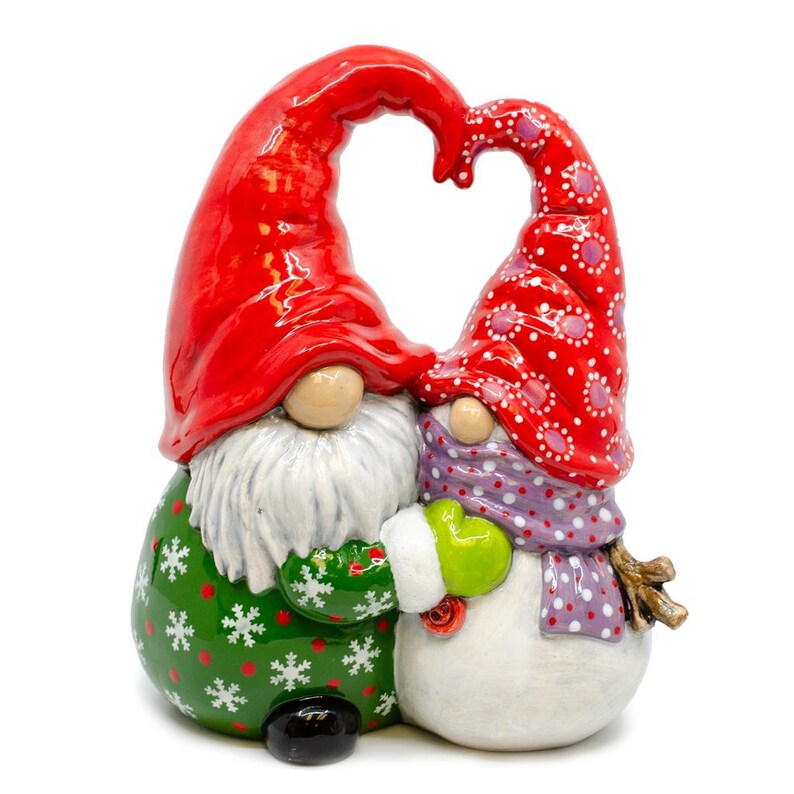 Snowman and Gnome Hugging, LARGE, Ready to Paint Pottery, Ceramics to ...