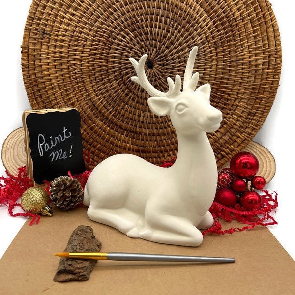 Ceramic Christmas Reindeer Decoration - Etsy
