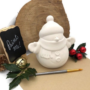 Snowman With Scarf and Hat, Ceramic Bisque, Ready to Paint Pottery, DIY ...