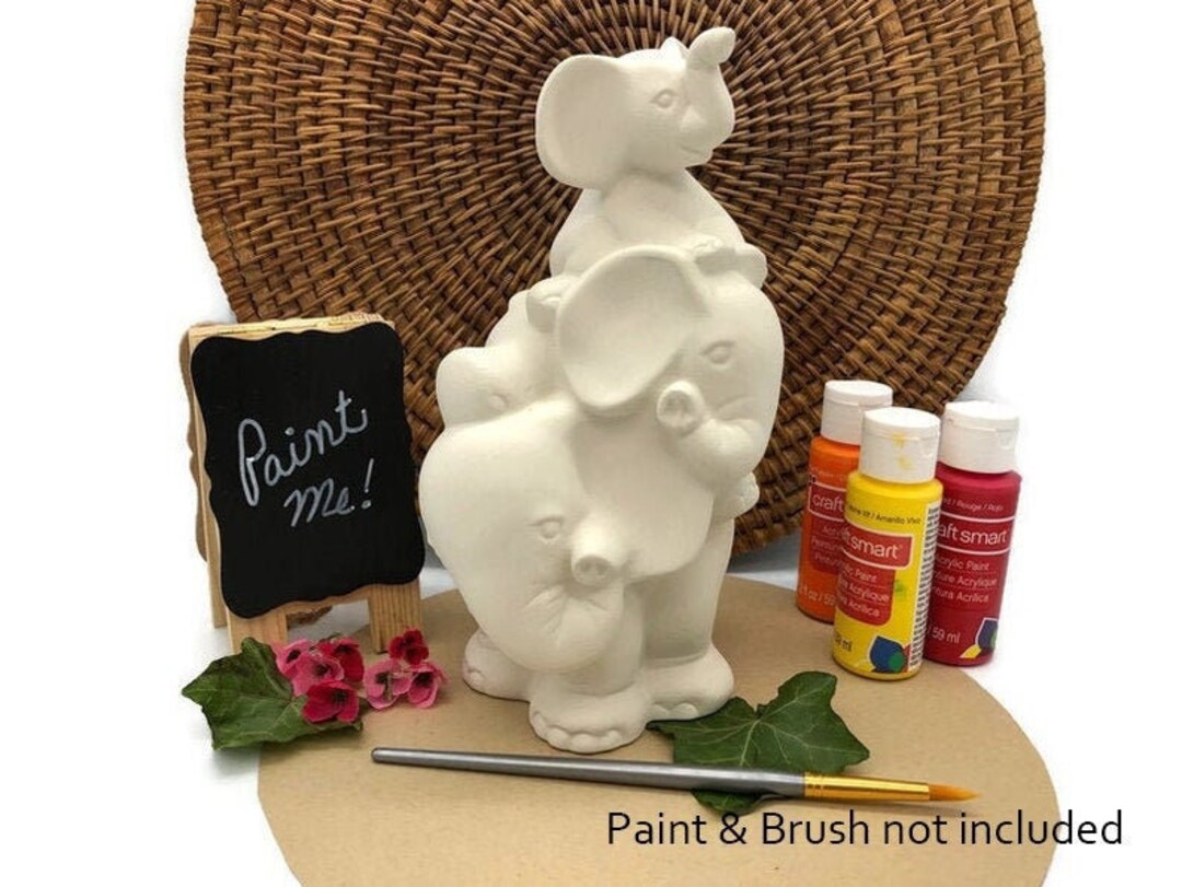 Stacked Elephant Bank, Coin Holder, DIY Craft Project, Ceramic Bisque ...