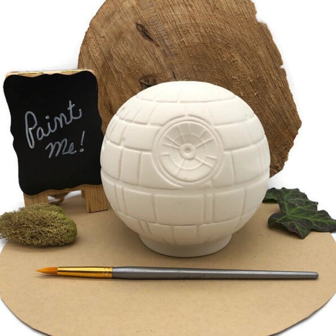 Star Wars Death Star Bank, Ready to Paint Ceramics, Unpainted Bisque ...