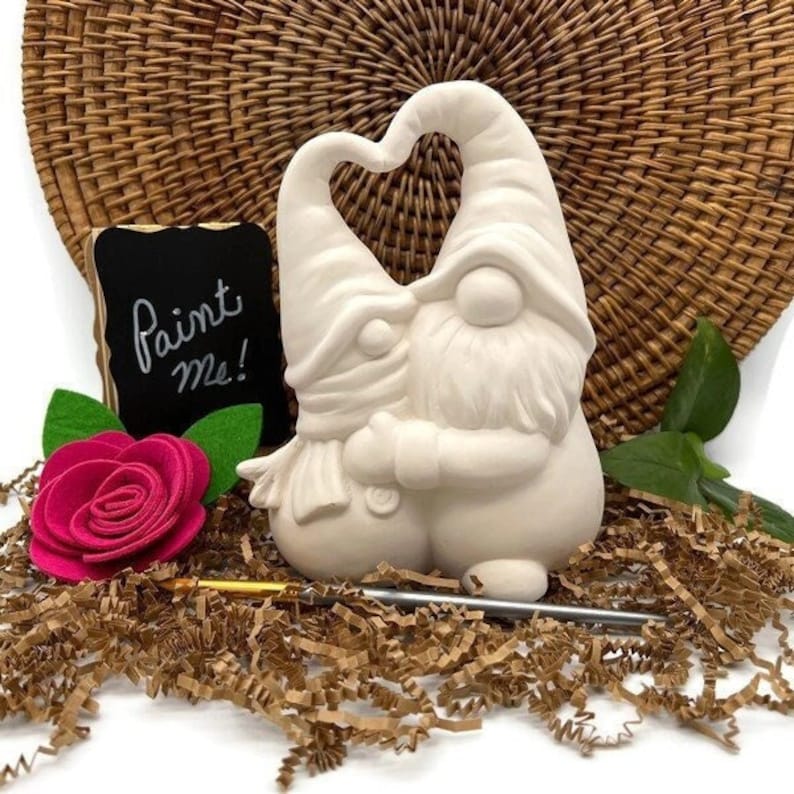 Snowman and Gnome Hugging Ready to Paint Ceramics - Etsy