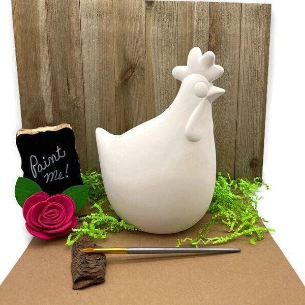 Ceramic Rooster, Farm Animal, Unpainted Bisque Blank, Ready to Paint ...