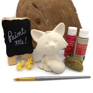 Baby Fox Blank, Ceramic Bisque, Ready to Paint Pottery, DIY Arts and ...
