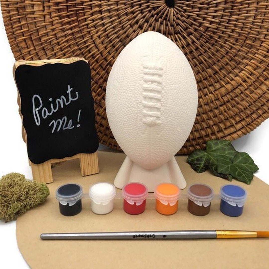 Football Coin Bank Craft Kit With Acrylic Paint Set, Ceramic Bisque ...