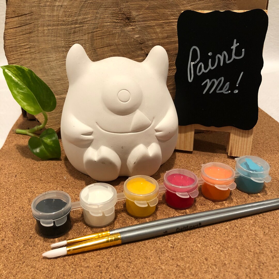 Cyclops Monster Coin Bank Craft Kit With Acrylic Paint Set, Ceramic Art ...