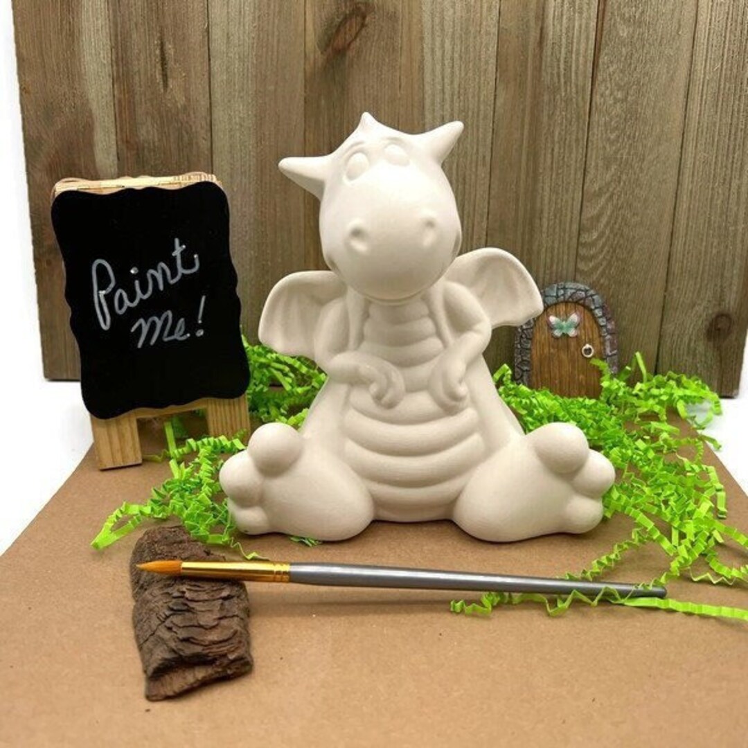 Dragon Coin Bank, Mystical Creature Money Holder, Unpainted Ceramic ...