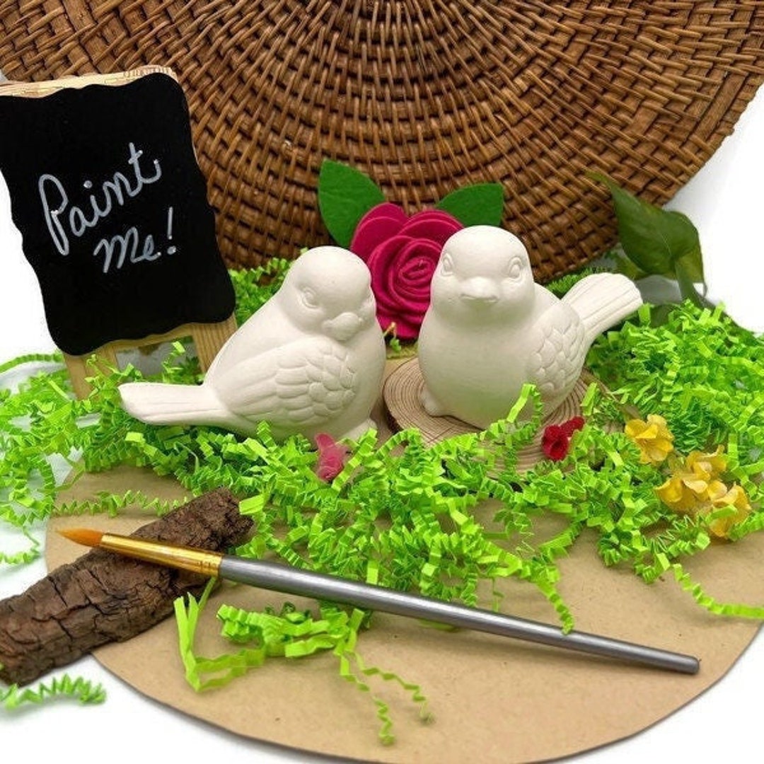 Spring Love Birds Set, Ceramic Bisque, Ready to Paint Pottery, DIY ...