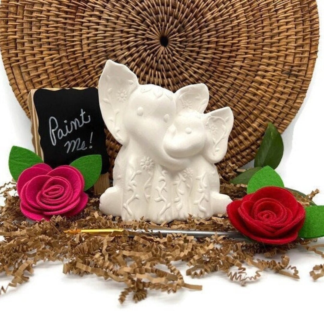 Mother and Baby Elephant, Hugging Elephants, DIY Craft Project, Ceramic ...