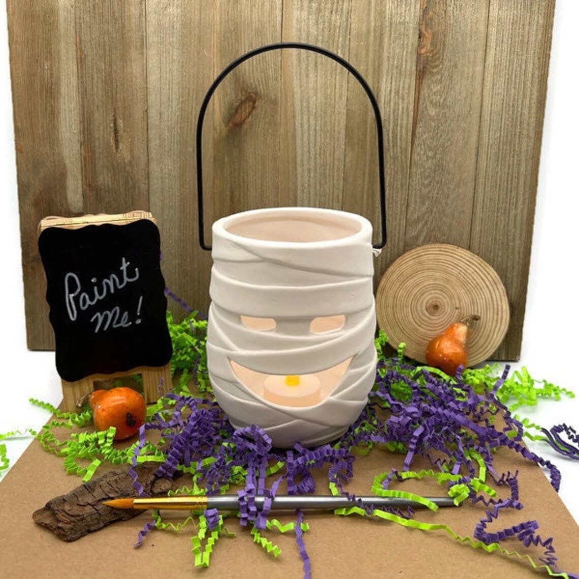 Halloween Mummy Light Up, DIY Craft Project, Unpainted Ceramic Bisque ...