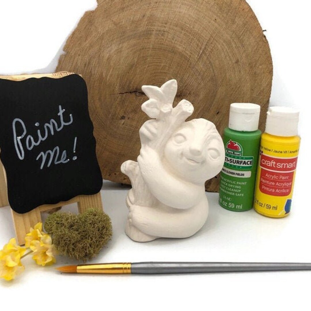 DIY Sloth Blank, Ceramic Bisque, Ready to Paint Pottery, Gift for an ...