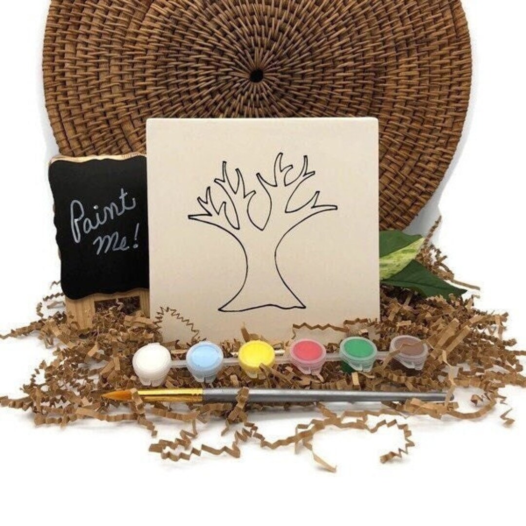 Family Tree Craft Kit With Acrylic Paint Set and Paintbrush - Etsy
