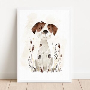 Cute Dog Watercolor Print for Nursery | Digital Download, Kids Room ...