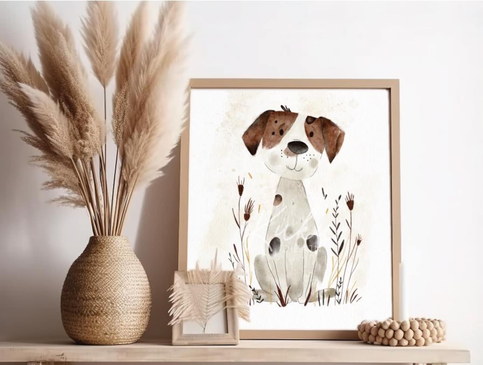Cute Dog Watercolor Print for Nursery | Digital Download, Kids Room ...