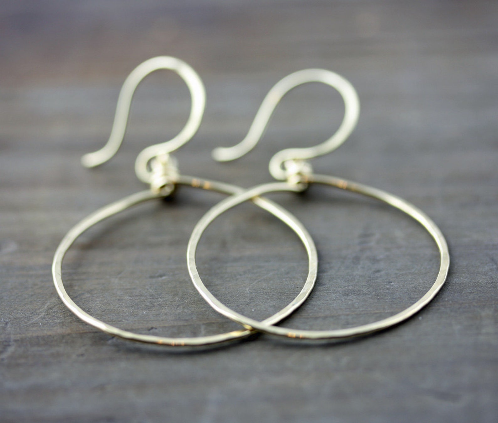 Front Facing Hoops Solid 14k White or Yellow Gold Big Hoop - Etsy