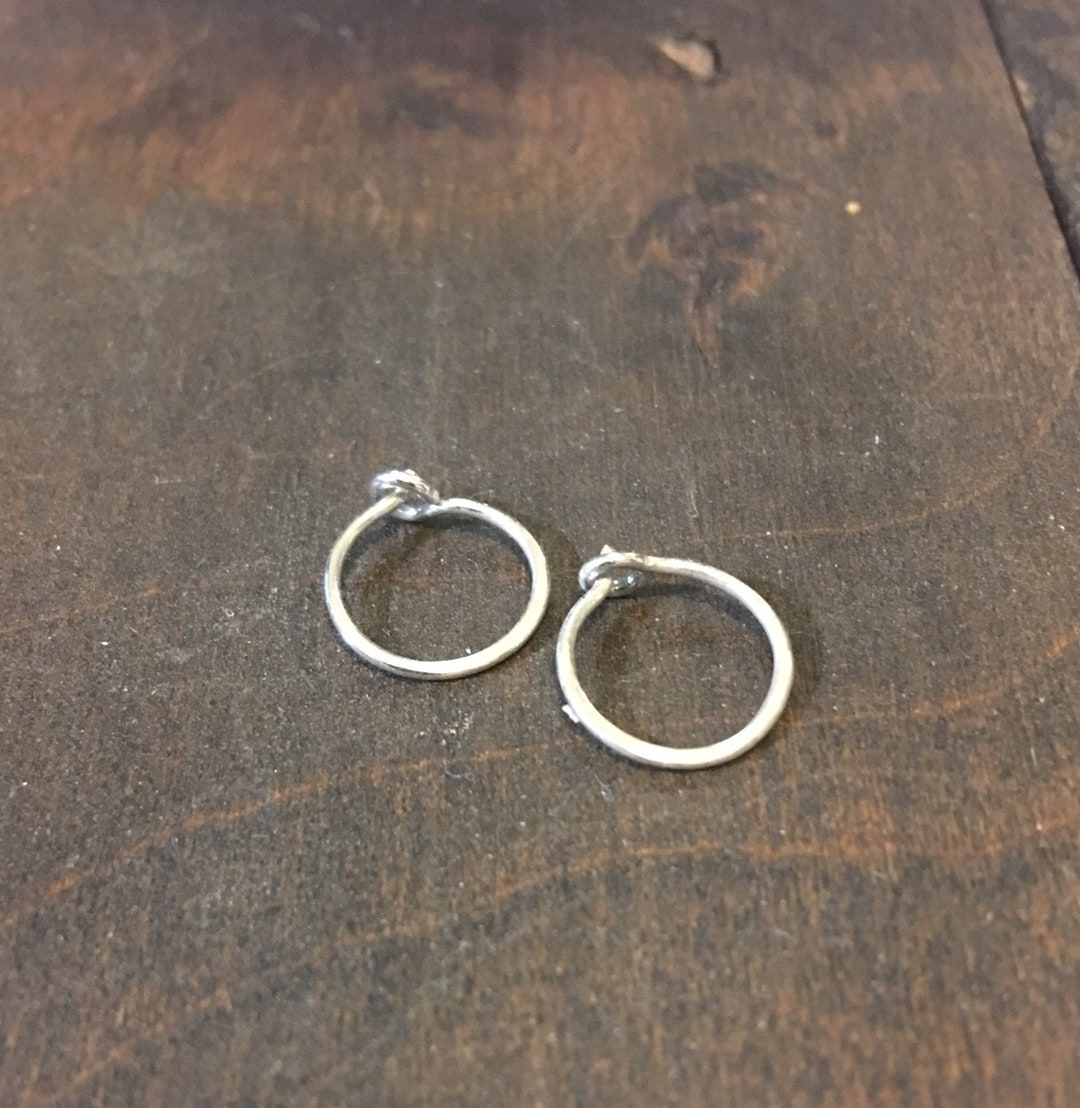 Tiny Sterling Silver Hoop Earrings: 10mm Ear Hugging Hoops - Etsy