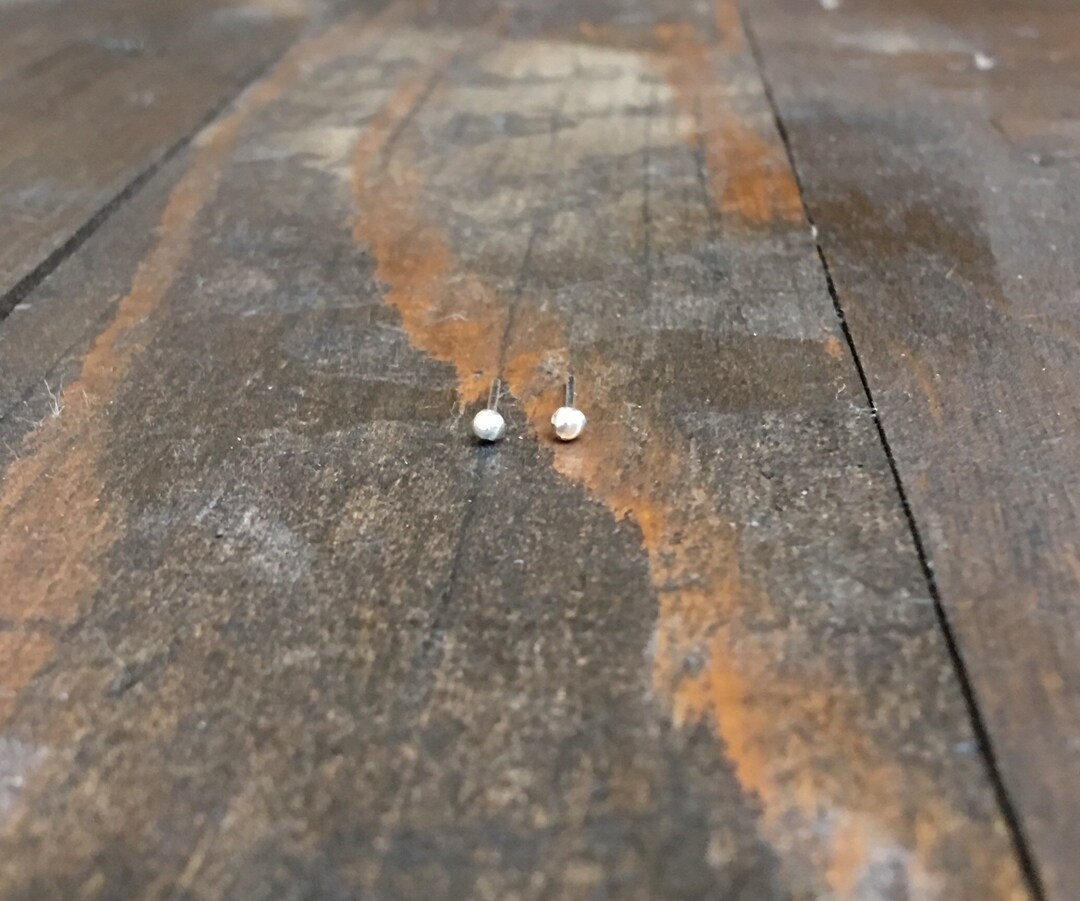 Handmade Recycled Sterling Silver Studs: Tiny Dot Earrings - Etsy