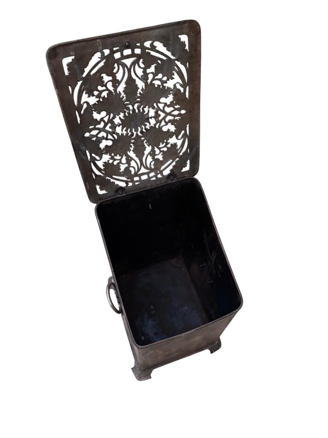 Antique Cast Iron Wood Holder | Ornate Firewood Storage Box | Vintage ...